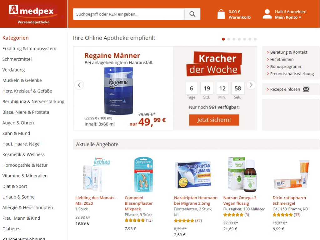 Medpex - Preisvergleich Dezember 2025